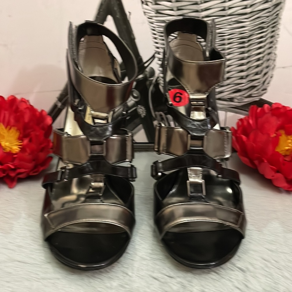 Max Studio Etna Metalic Strappy Heels - Gem